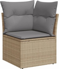 6dílná zahradní sedací souprava a podušky mix béžové polyratan 3255877