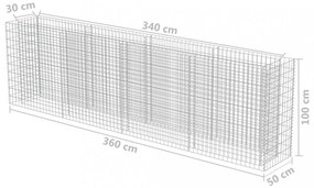 Gabionový vyvýšený záhon pozinkovaná ocel Dekorhome 450x90x50 cm