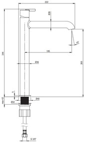 Deante Silia, vysoká umyvadlová baterie, zlatá matná, DEA-BQS_R20K