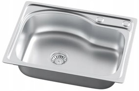 Erga HD, 1-komorový ocelový dřez 580x430x160 mm, povrch MikroDekor, ERG-MLS-HD5843D