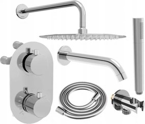 Mexen Kai DR70 podomítková vanová a sprchová souprava s dešťovou sprchou 30 cm, chrom, 77602DR70301-00