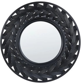 Kulaté nástěnné zrcadlo ø 60 cm černé TIERGA Beliani