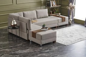 Designová rohová sedačka Ramesha 280 cm krémová - levá