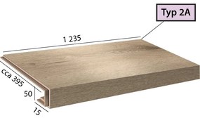 Vinylový schod Vinylové schody BRASED Objectline Step 2A - 9870 Dub Costa pískový 1 ks