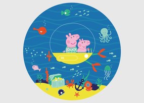 Samolepící vliesová fototapeta na zed' Prasátko Peppa Podvodní Dobrodružství | 70 x 70 cm | DCRD5811