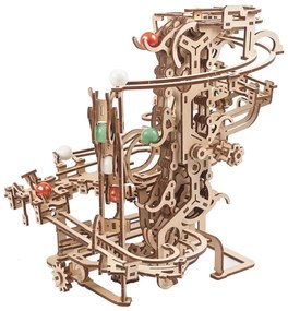 Ugears - 3D dřevěné mechanické puzzle Kuličková dráha řetězová