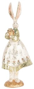 Dekorace figurka zaječice v šatech zdobená zlatou patinou - 12*9*33 cm