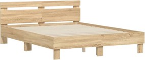 Rám postele s čelem dub sonoma 140 x 190 cm kompozitní dřevo 3207436