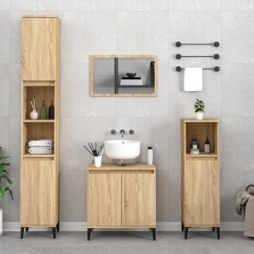 vidaXL 3dílný set koupelnového nábytku kompozitní dřevo [3185595] Barva: Bílá
