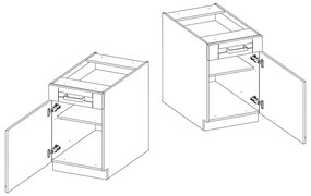 Kuchyňská linka LUNA bb | 250 cm | PREMIUM BOX zásuvka | UNI dvířka | bílá mat