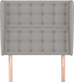 Čelo postele typu ušák světle šedé 93 x 23 x 118/128 cm textil 3118372