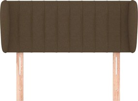 Čelo postele typu ušák tmavě hnědé 103x23x78/88 cm textil 3117375