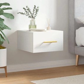 Nástěnný noční stolek bílý 35 x 35 x 20 cm - Default Title