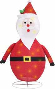 Dekorativní vánoční Santa Claus s LED luxusní tkanina 90 cm 328498
