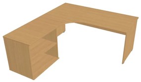 Sestava stolu a skříně pravá 180 cm - Hobis Gate GE 1800 60 H P Dekor stolové desky: buk, Dekor lamino podnože: buk