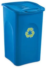 Plastový odpadkový koš BEGREEN na tříděný odpad, objem 50 l, modrý