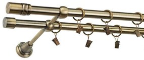 Kovová garnýže dvouřadá Cilinder mosaz 19/19mm délka: 2,0m