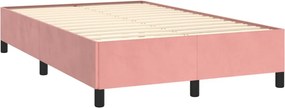 Box spring postel s matrací a LED růžová 120 x 190 cm samet 3270316