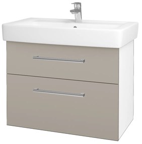 Dřevojas Koupelnová skříň Q MAX SZZ2 80 Varianta: N01 Bílá lesk / Úchytka T03 / N07 Stone