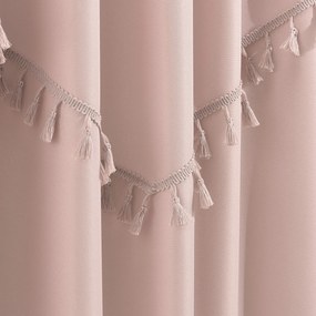 Room99 Hotový závěs na kroužcích s třásněmi Chloe Jednobarevný Barva: Krémová, Velikost: 140 x 260 cm