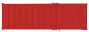 vidaXL Dvojité lehátko s červenými poduškami impregnovaná borovice
