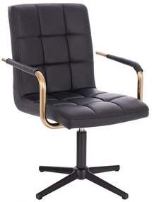 LuxuryForm DESIGN Otočná židle VERONA GOLD na černém kříži - černá