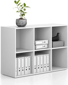 Regál FRAME, nízký, 3 sloupce, 881 x 1299 x 450 mm, bílá