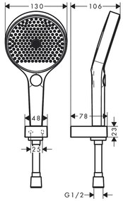 Hansgrohe Rainfinity, sprchový set 130 3jet s hadicí 1250 mm, chromová, HAN-26852000