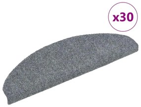 Schodové rohože samolepicí 30 ks 65 x 21 x 4 cm světle šedé, půlkulaté, velké 3365658