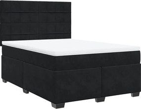 Box spring postel s matrací černá 160x200 cm samet 3290956