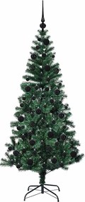 Umělý osvětlený vánoční stromeček Zelená 180 cm PVC a kov 3396763