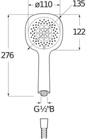 JIKA H3611X30044711 - Ruční sprcha CUBITO lesklý chrom