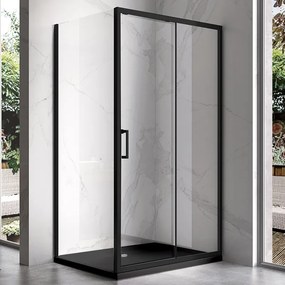 BPS-koupelny Obdélníkový sprchový kout KZ104B BL 110x90 černý/transparent + vanička ST04B BL černá