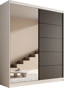 ADRK Furniture Posuvná skříň s zrcadlem Nico 180 ADRK-SW-NIC-180-WB
