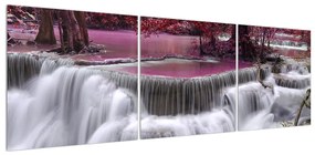 Obraz podzimních vodopádů (150x50 cm)