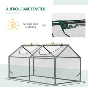Fóliový skleník Outsunny s oknem, PVC skleník 120x60x60 cm, průhledný skleník na rajčata a chladicí rám pro rostliny | Aosom.de