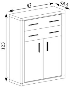 Obývací stěna DALLAS t - sestava C - trufla