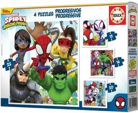 EDUCA Puzzle Spidey a jeho úžasní přátelé 4v1 / (12  16  20  25 dílků)