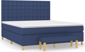 Box spring postel s matrací modrá 160x200 cm textil 3137491