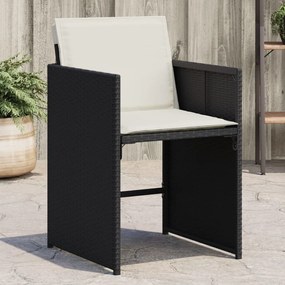 Zahradní židle s poduškami 4 ks černé polyratan,  4007455