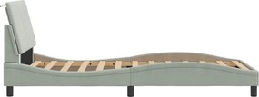 Rám postele bez matrace Hanko světle šedá 100 x 200 cm samet 3207831