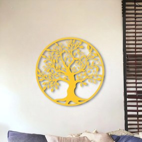Strom života 6 - kovový obraz na zeď Velikost: 100cm, Barva: Yellow