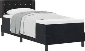 Postel s boxspringem s čelo Černý 200 x 80 cm samet 3341386