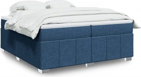 Box spring postel s matrací modrá 200x200 cm textil 3285504