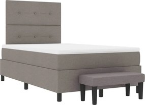 Postel s boxspringem s čelo Taupe 120 x 200 cm textil 3344062