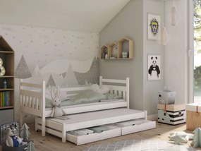 Dětská postel 80 cm DANNY (s roštem a úl. prostorem) (bílá). 1013005