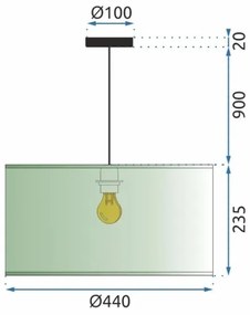 Stropní svítidlo Larys 44 cm modré/zlaté