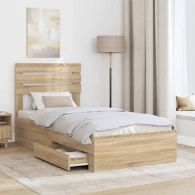 Rám postele se zásuvkou Sonoma dub 90 x 190 cm Kompozitní dřevo 3411693