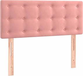 Box spring postel s matrací růžová 80 x 200 cm samet 3127702