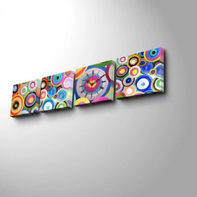 Obrazové nástěnné hodiny Kruhy 42x63 cm vícebarevné
